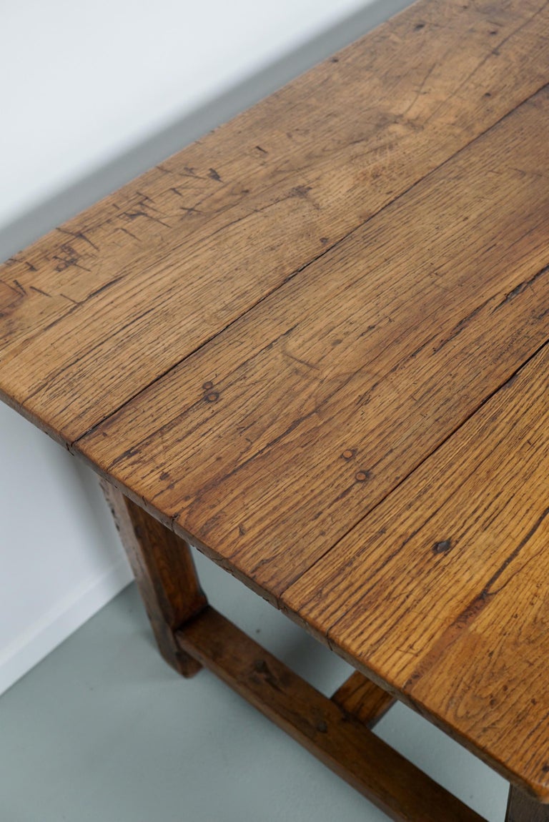 Antique 19th Century French Rustic Farmhouse Dining Table Oak and ...