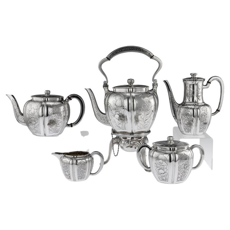 Antique 19th Century French Solid Silver Five Piece Tea Service Odiot ...