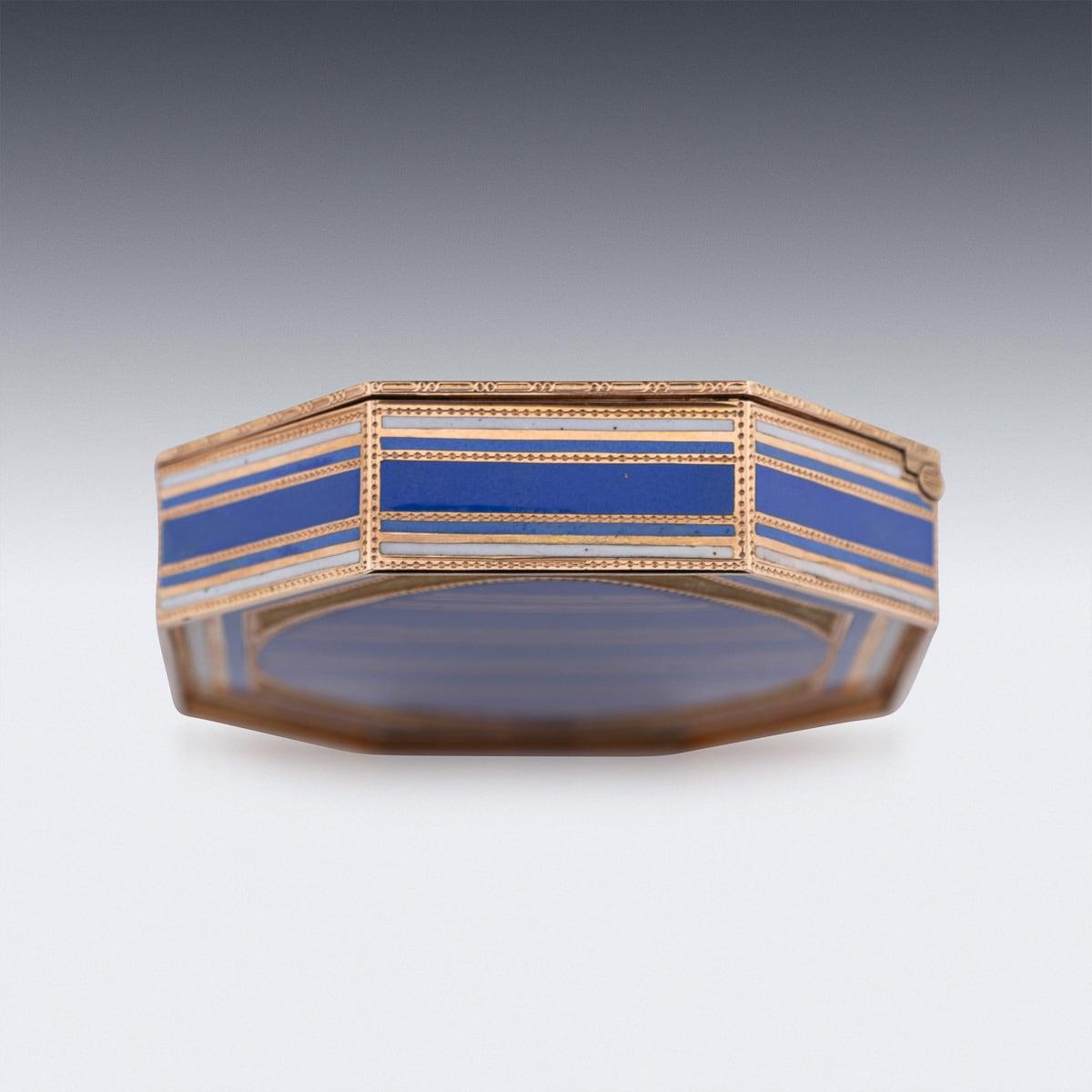 Antique 19th Century German 18K Gold and Enamel Snuff Box, Hanau c.1800 For Sale at 1stDibs