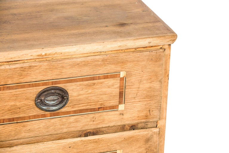 Antique 19th-century german empire oak and pine inlaid three drawer ...