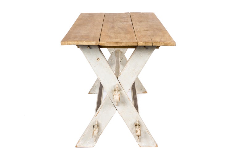 Antique 19th Century German Solid Oak and Painted Pine High or Bar ...