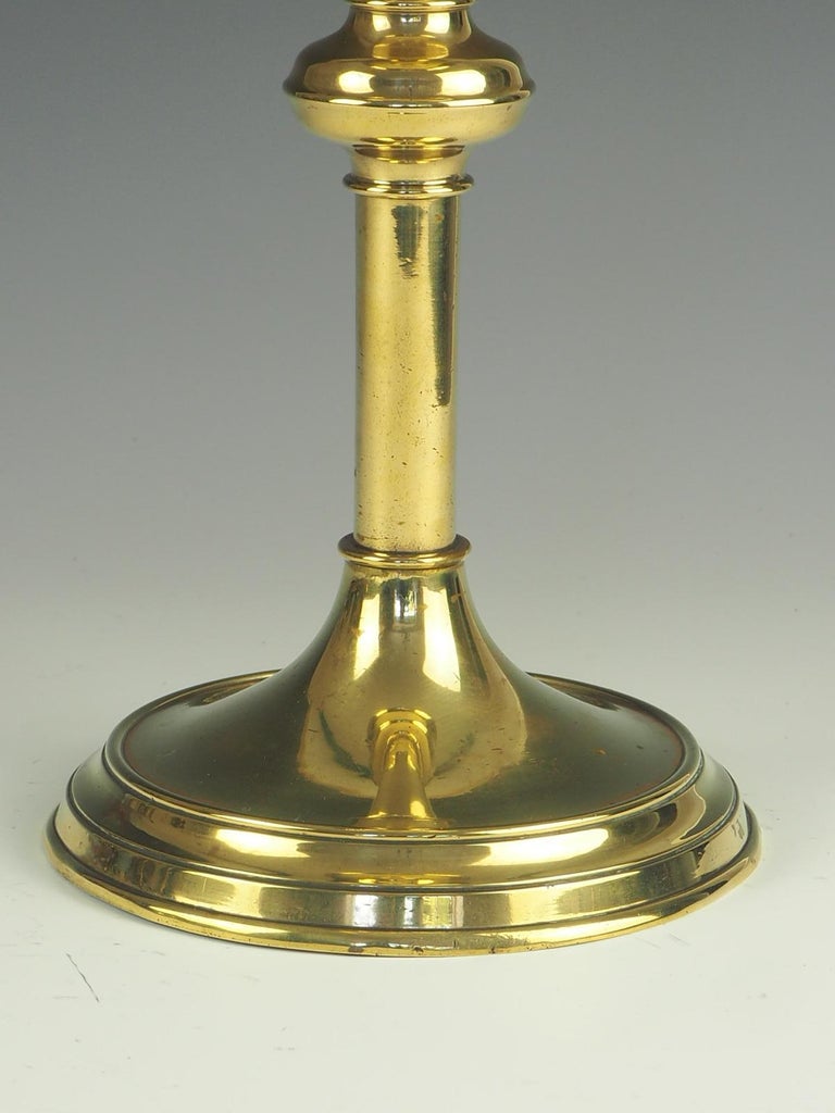 Antique 19th Century Gothic Brass Church Ecclesiastical Candlestick For ...