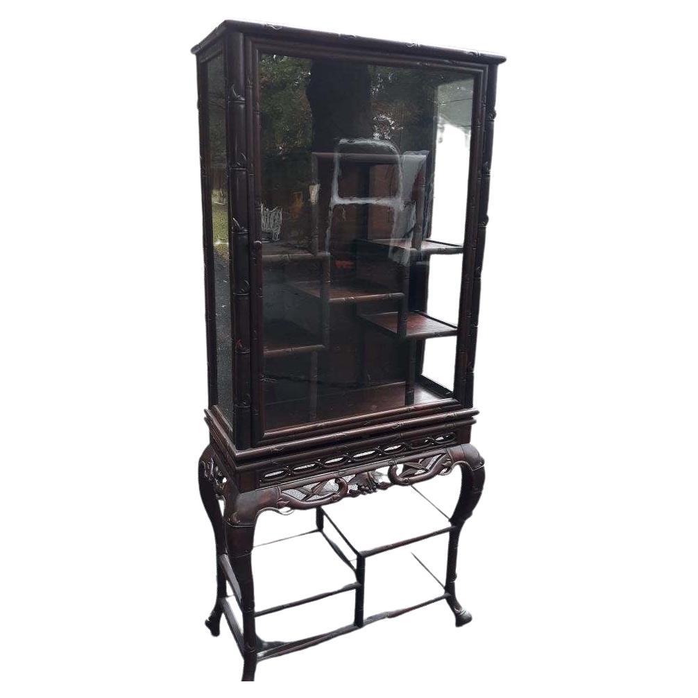 Lucite and Chrome Lighted Curio Display Cabinet at 1stDibs