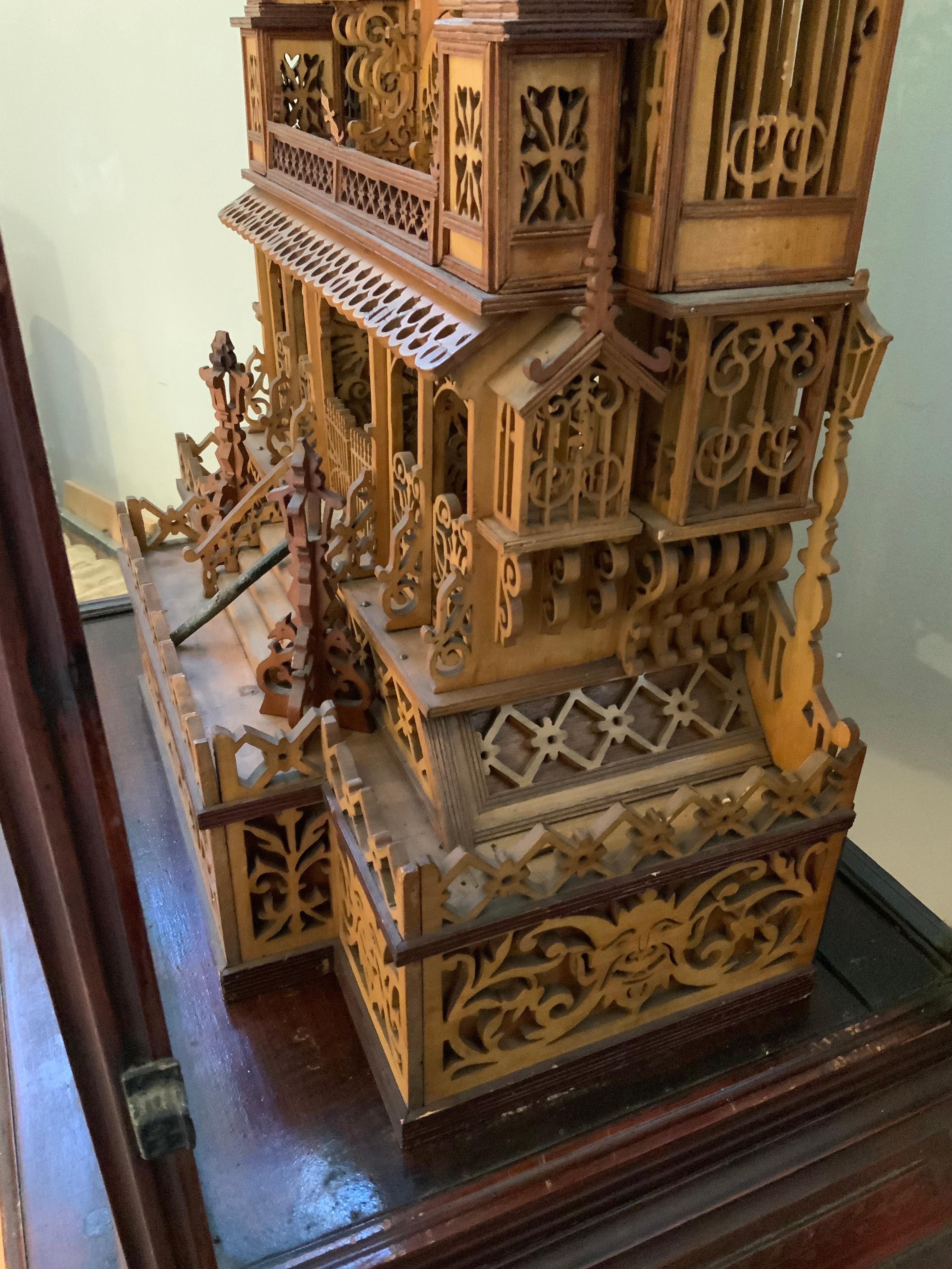 Antique 19th Century Handmade Church Clock in Original Glass Case For ...