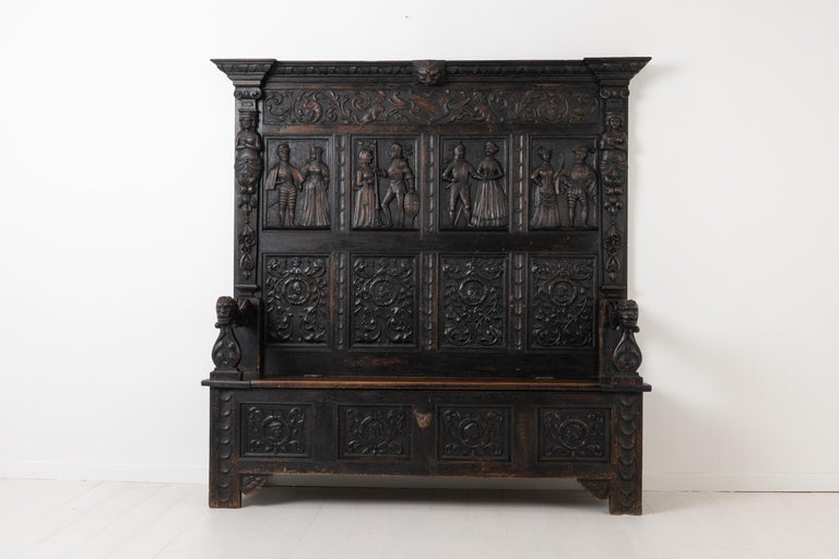 Antique 19th Century High Back Bench Likely from Italy at 1stDibs ...
