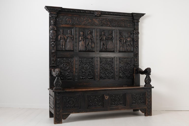 Antique 19th Century High Back Bench Likely from Italy at 1stDibs ...