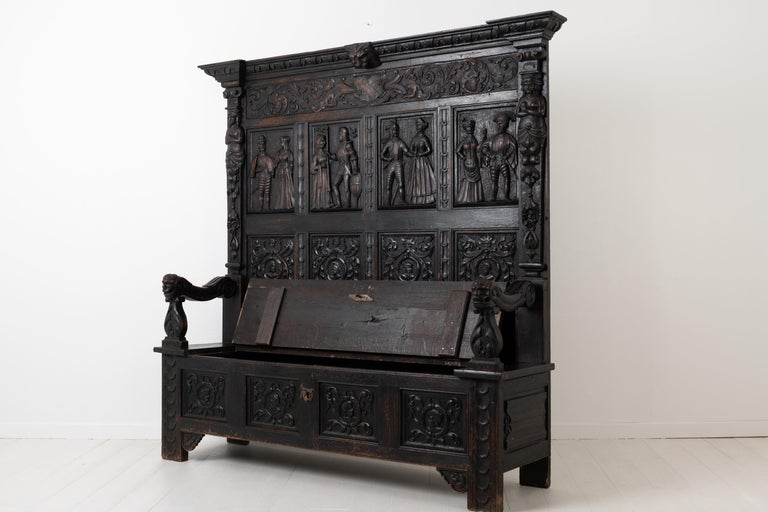 Antique 19th Century High Back Bench Likely from Italy at 1stDibs ...