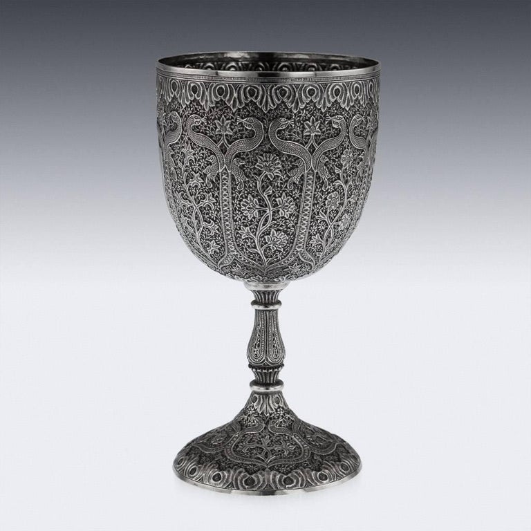 Antique 19th Century Indian Solid Silver Goblet, Kashmir, circa 1890 at ...