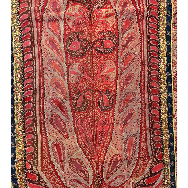Antique 19th Century Indian Textile Runner Boteh Design For Sale at 1stDibs
