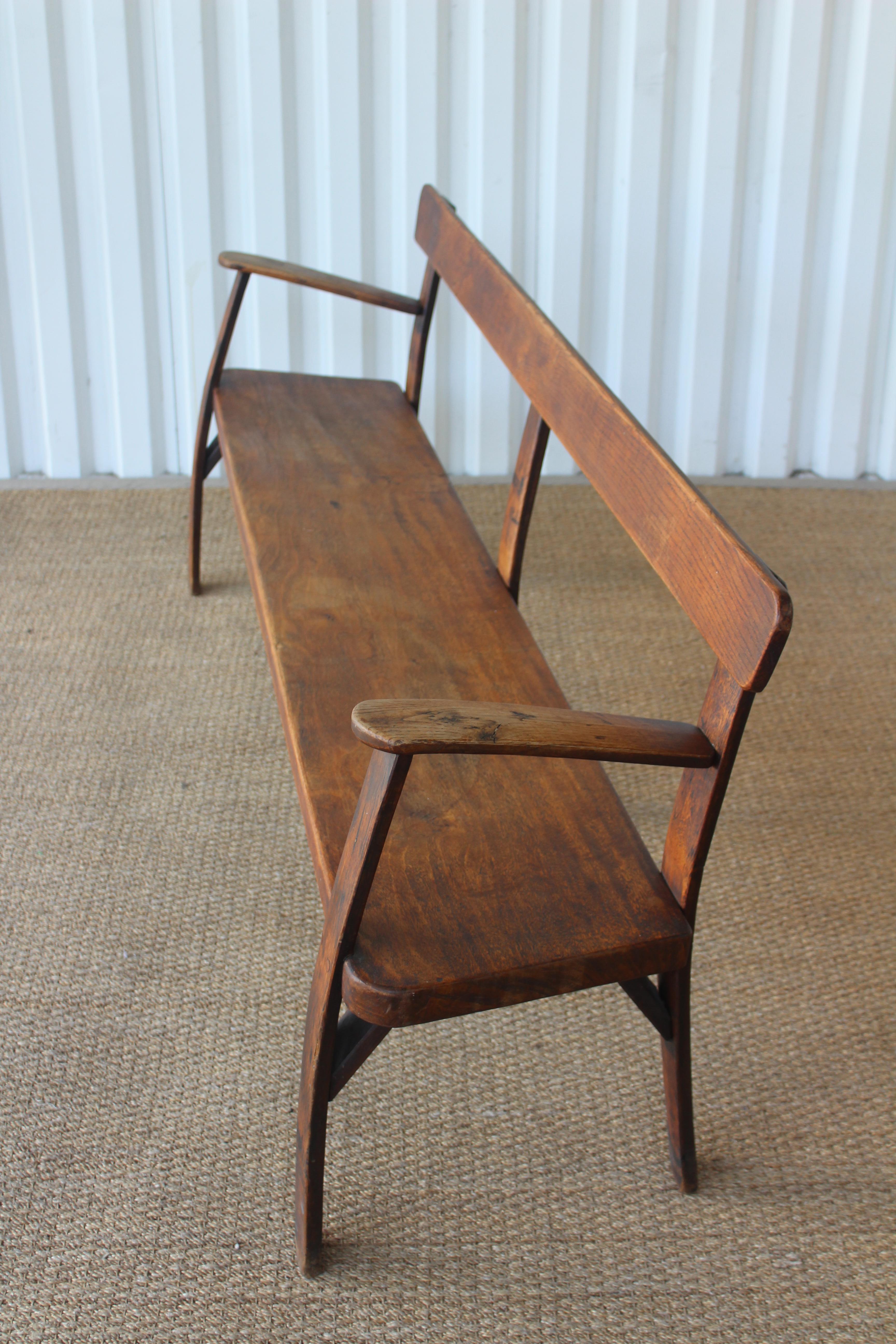 Antique 19th Century Irish Bench in Walnut at 1stDibs