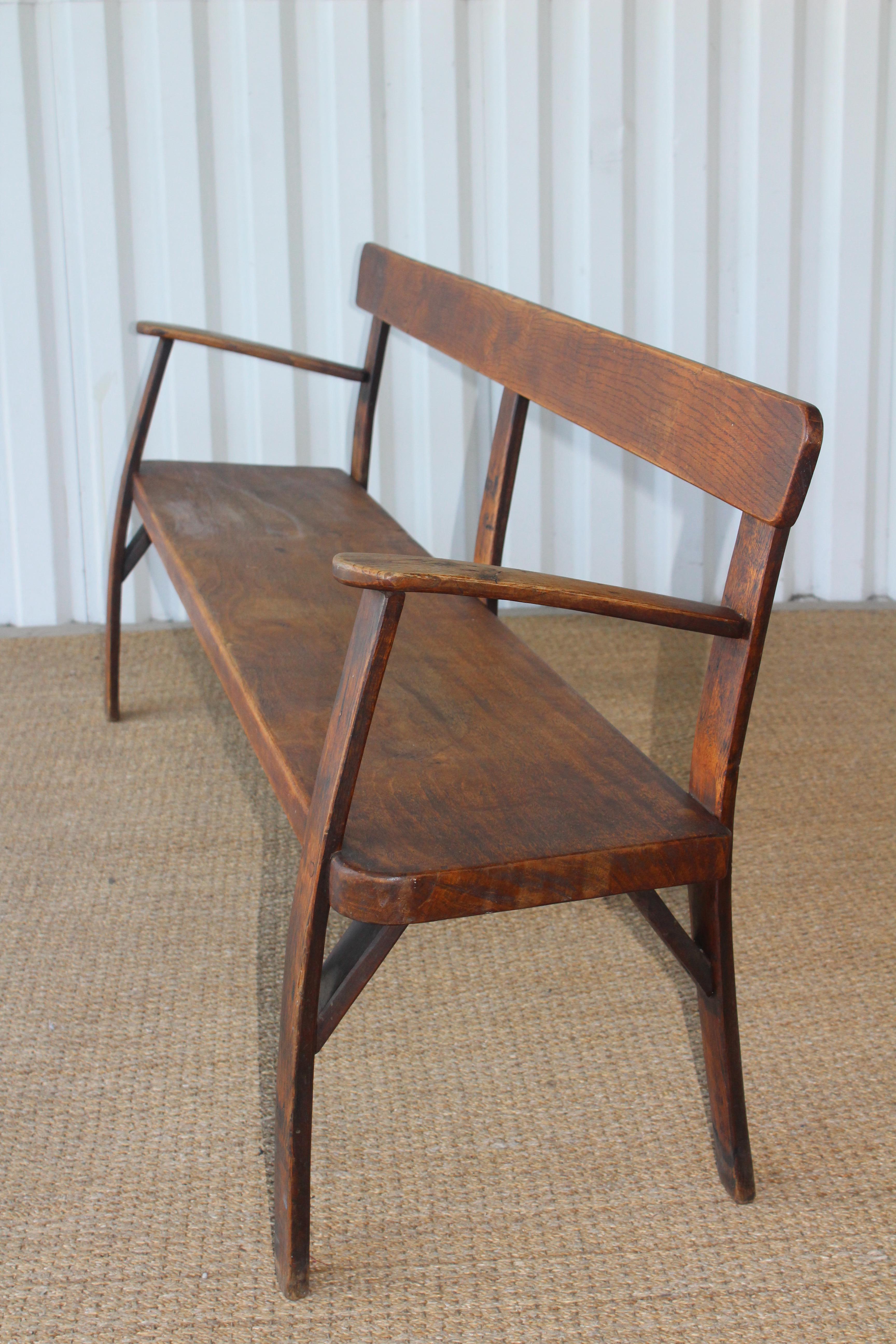 Antique 19th Century Irish Bench in Walnut at 1stDibs