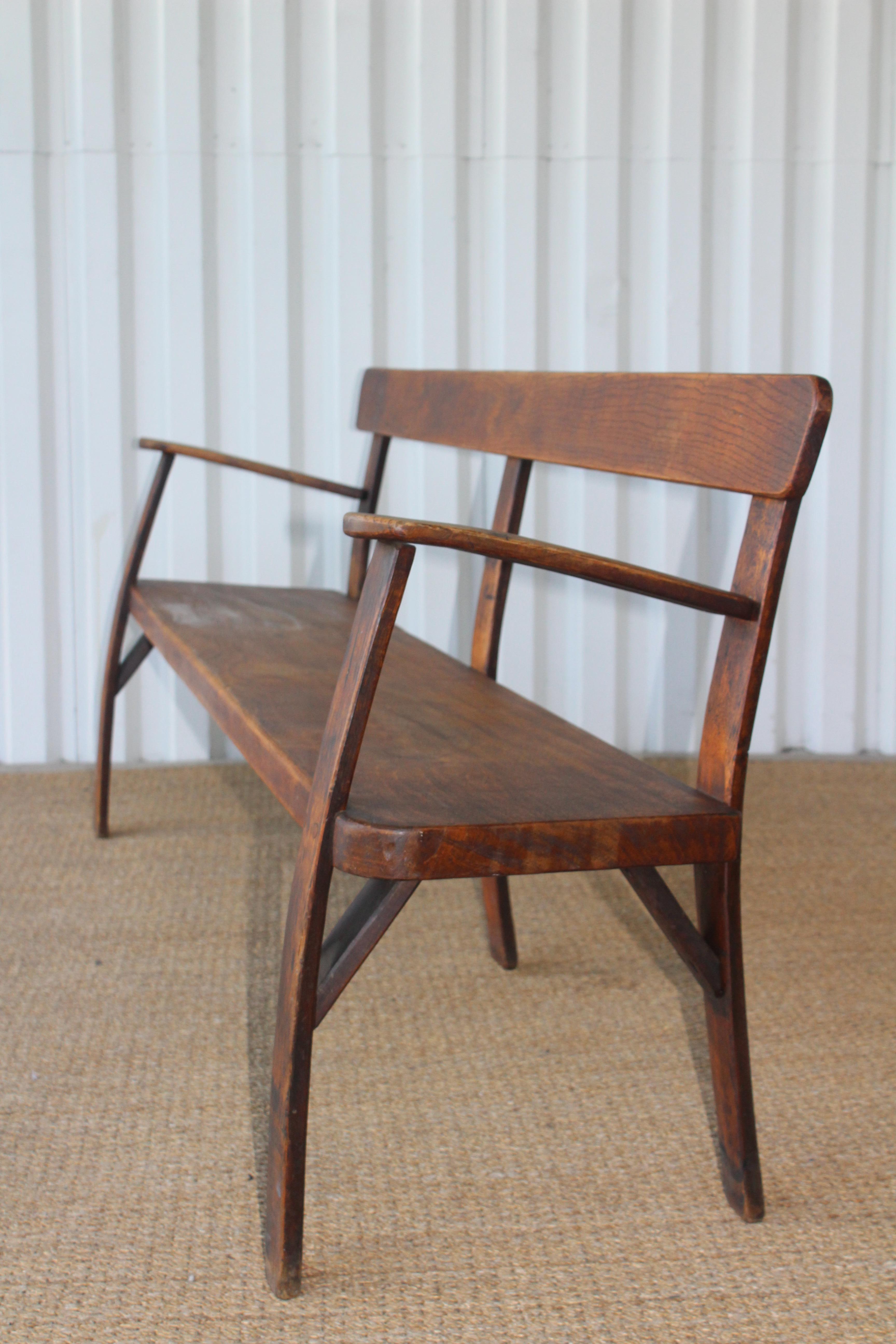 Antique 19th Century Irish Bench in Walnut at 1stDibs