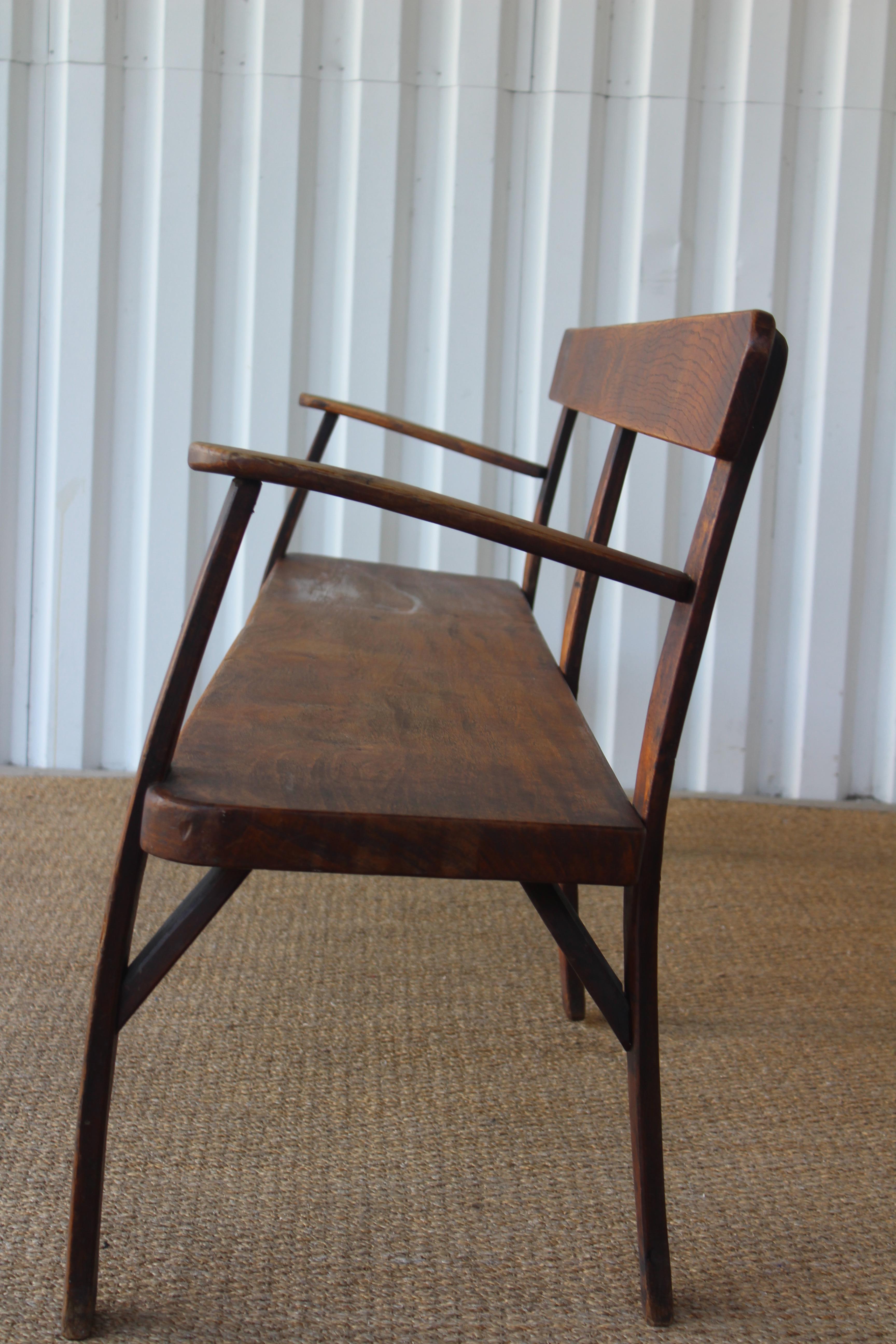 Antique 19th Century Irish Bench in Walnut at 1stDibs