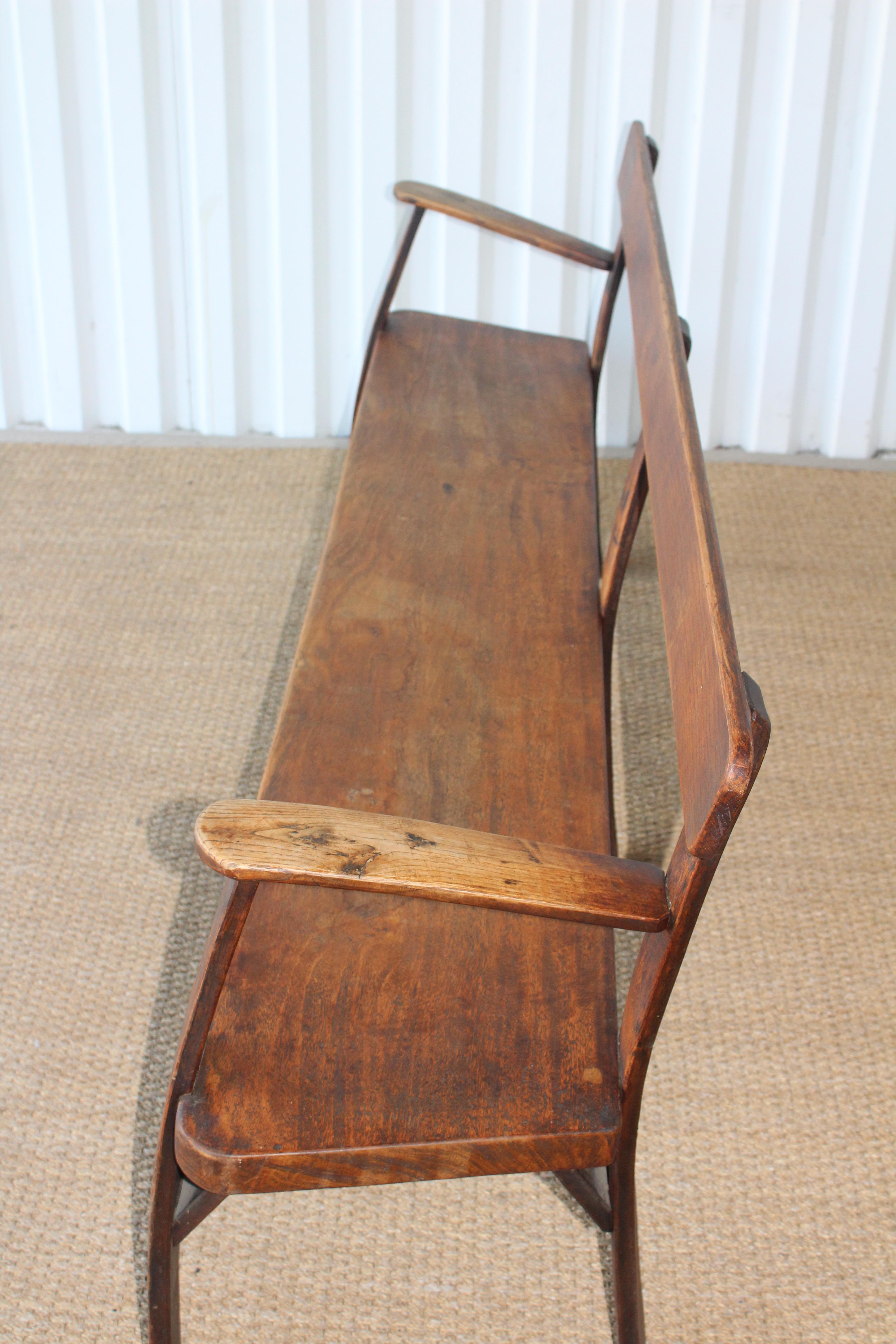 Antique 19th Century Irish Bench in Walnut at 1stDibs