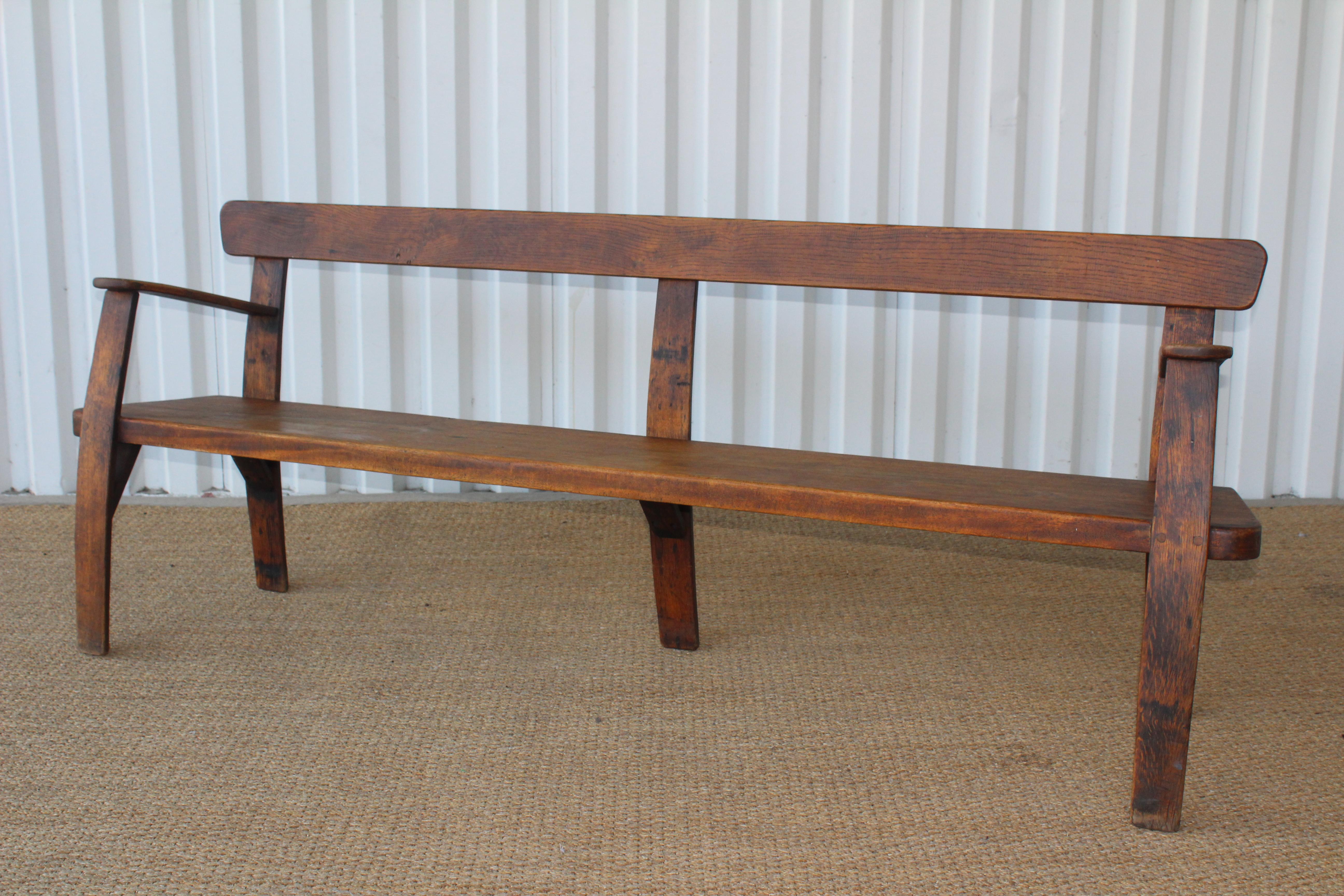Antique 19th Century Irish Bench in Walnut at 1stDibs