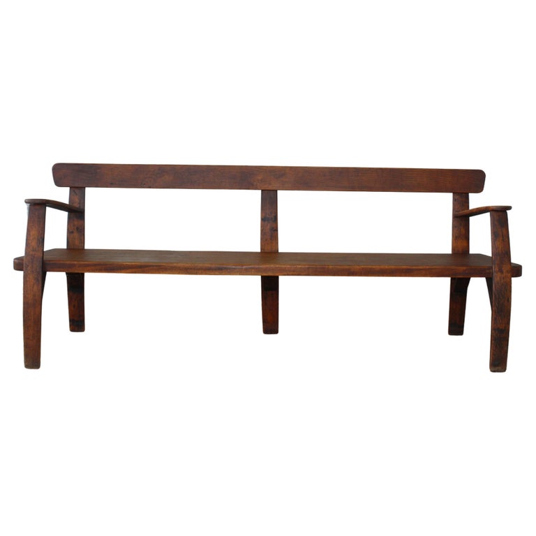 Antique 19th Century Irish Bench in Walnut at 1stDibs