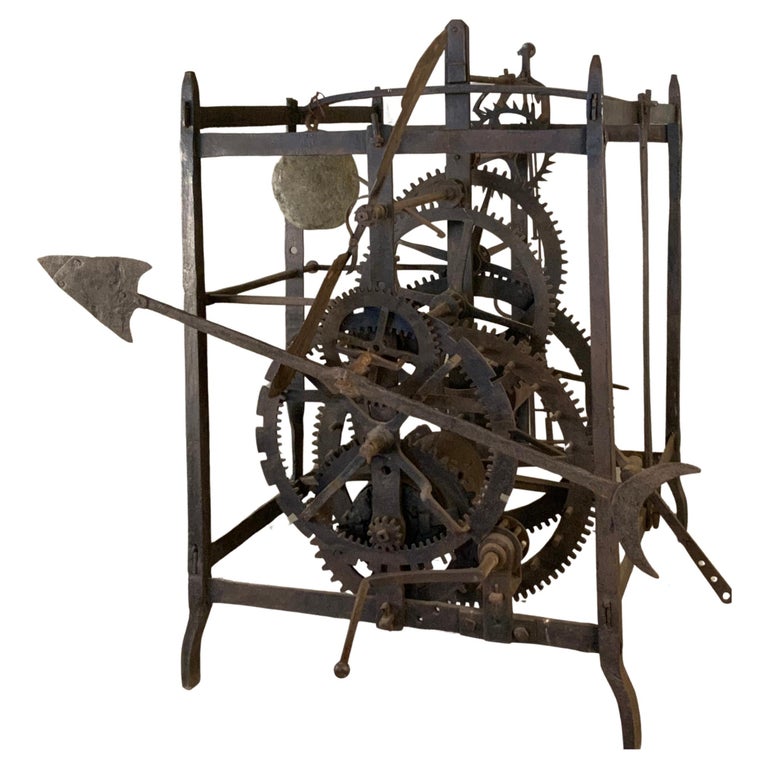 Antique 19th Century Italian Bell Tower Clockworks For Sale at 1stDibs