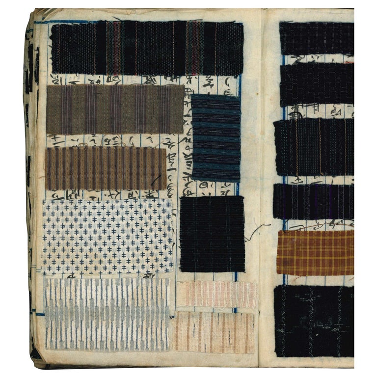 Antique 19th century Japanese Kimono Textile Fabric Sample Book at 1stDibs