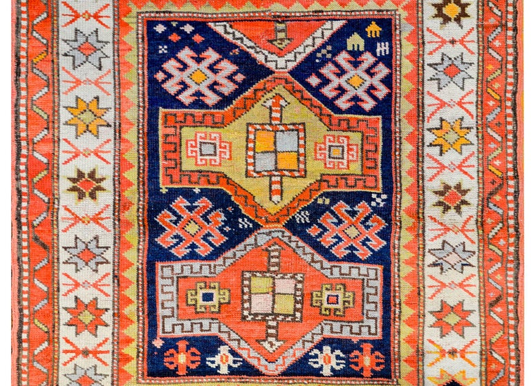 Antique 19th Century Kazak Rug For Sale at 1stDibs