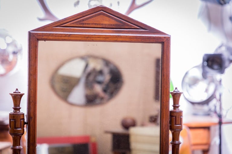 Antique 19th Century Large Gothic Dressing Table Mirror For Sale at 1stDibs