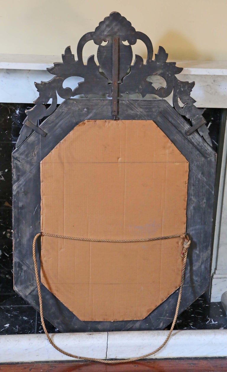 Antique 19th Century Large Venetian Glass Overmantle Wall Mirror at 1stDibs