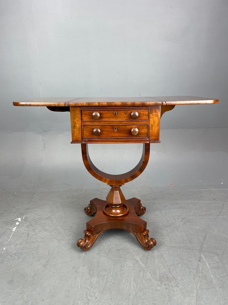 Antique 19th Century Mahogany Drop Flap Side /Lamp Table For Sale at ...