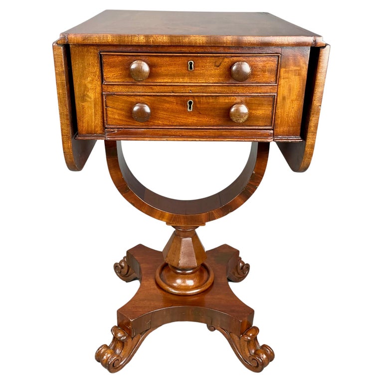 Antique 19th Century Mahogany Drop Flap Side /Lamp Table For Sale at ...