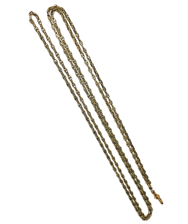 Antique 19th Century Muff Chain, English circa 1890 For Sale at 1stDibs