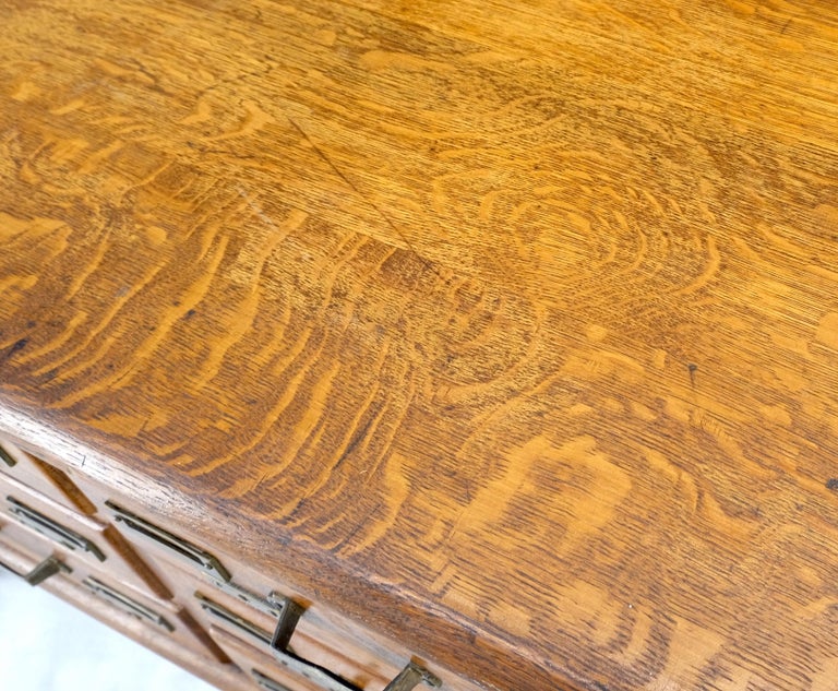 Antique 19th Century Oak Carved Lion Feet 9 Drawers File Cabinet ...