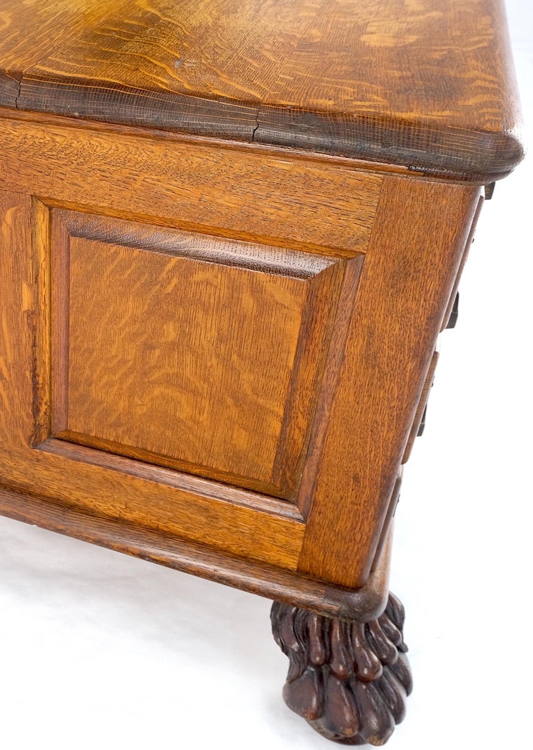 Antique 19th Century Oak Carved Lion Feet 9 Drawers File Cabinet ...