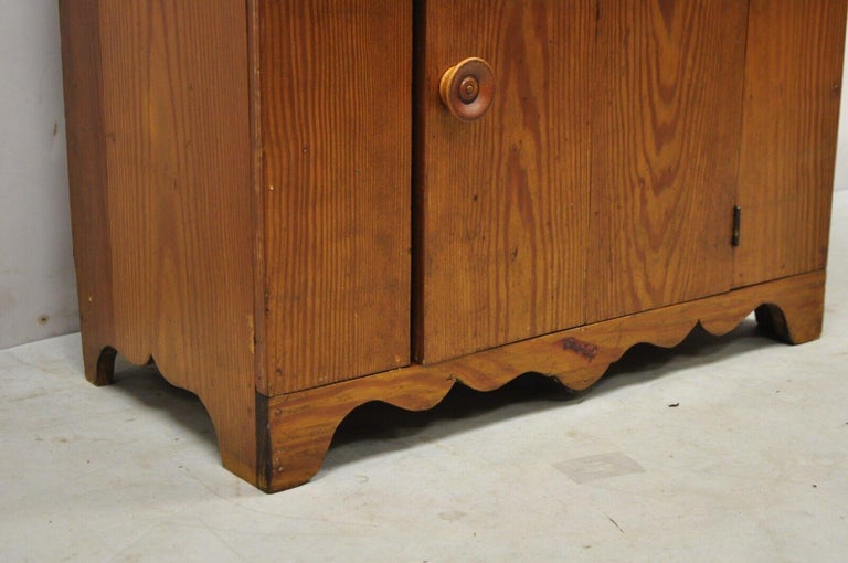Antique 19th Century Primitive Colonial Pine Wood Flip Top Washstand ...