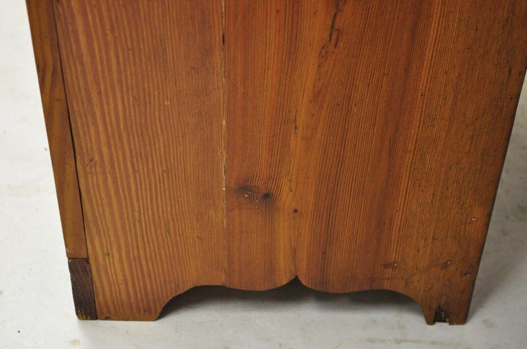 Antique 19th Century Primitive Colonial Pine Wood Flip Top Washstand ...