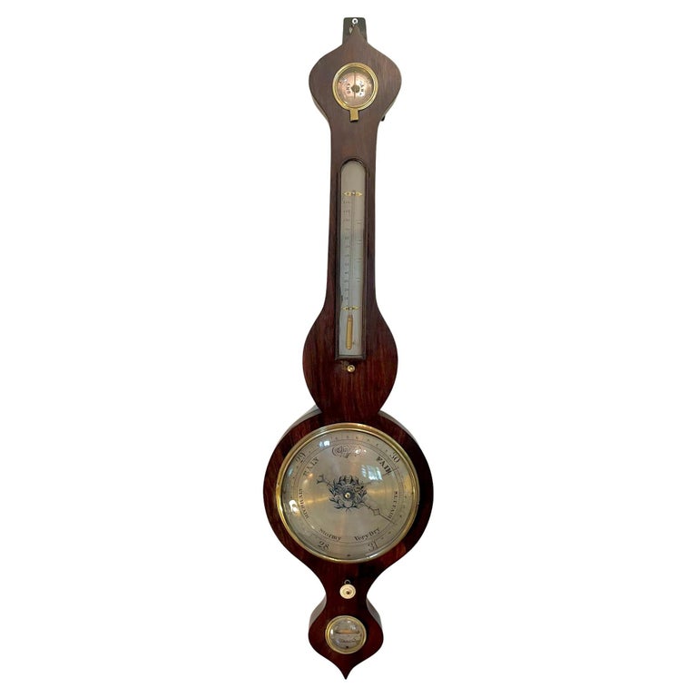 Antique 19th Century Rosewood Banjo Barometer For Sale at 1stDibs