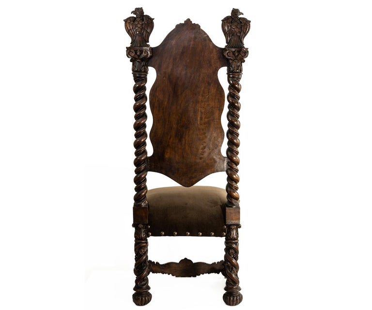 Antique 19th Century Royal Castle Pair of Hand Carved Italian Throne ...
