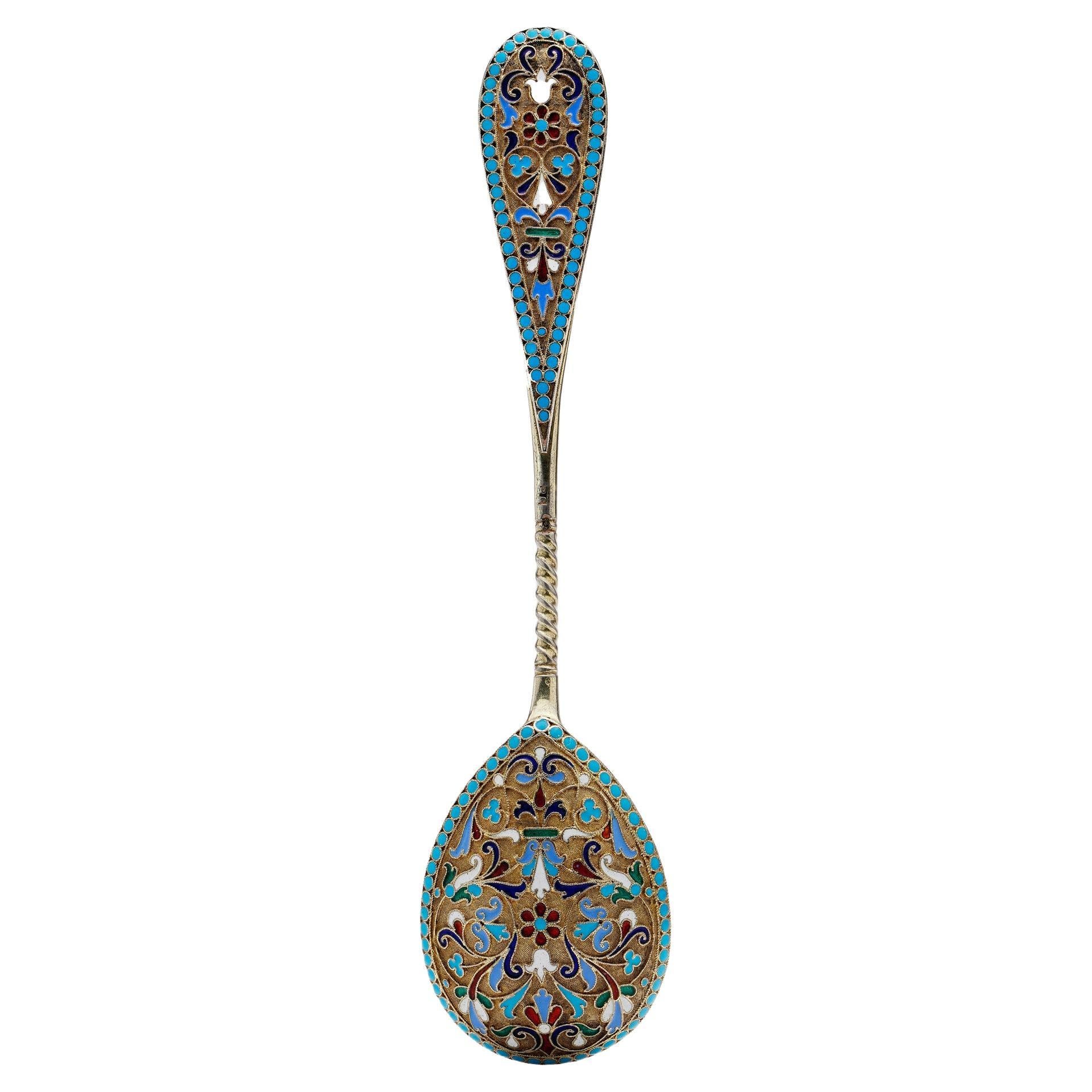 Antique Russian Silver and Niello Spoon, Russia, circa 1893-1917 For ...