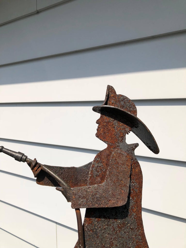 Antique 19th Century Sheet Iron Metal Weathervane Fireman Great Detail ...