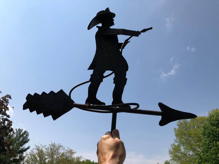 Antique 19th Century Sheet Iron Metal Weathervane Fireman Great Detail ...