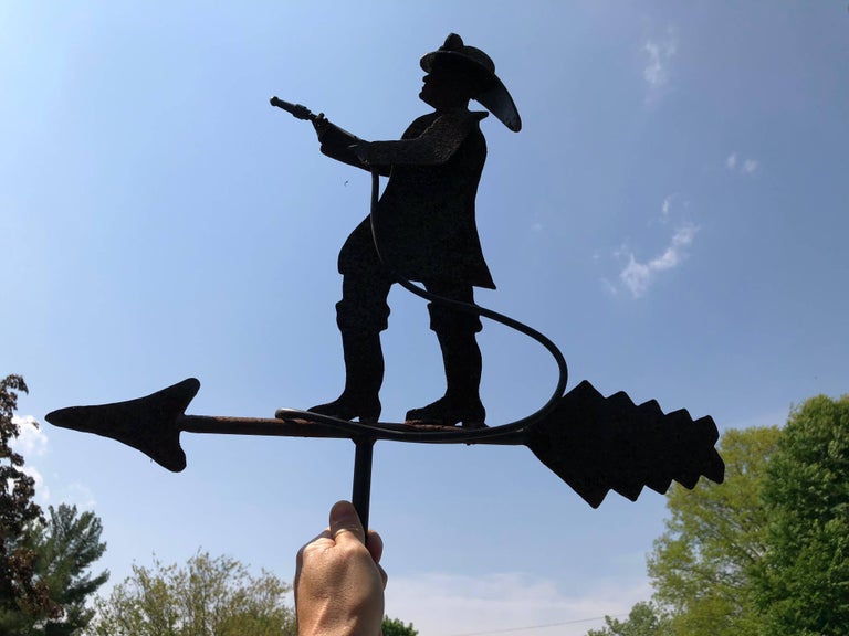 Antique 19th Century Sheet Iron Metal Weathervane Fireman Great Detail ...