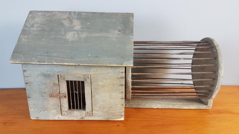 Antique 19th Century Squirrel Cage in Original Paint For Sale at 1stDibs