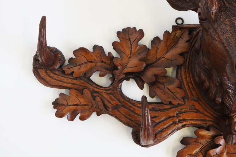 Antique 19th Century Swiss Black Forest Stag Coat Rack / Hat Rack ...
