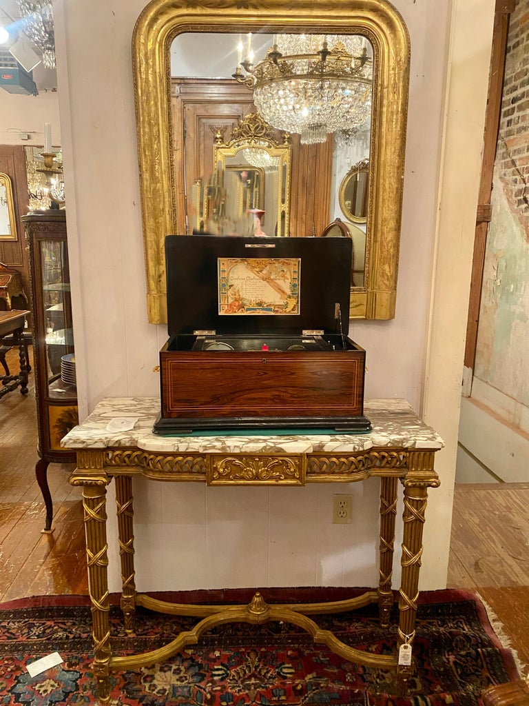 Antique 19th Century Swiss Rosewood "Drums and Bells" Music Box, circa ...