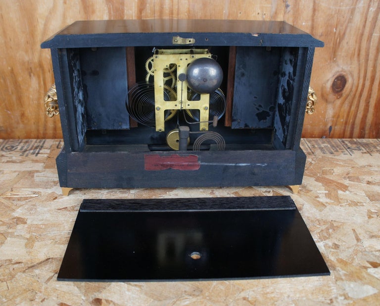 Antique 19th Century Victorian 8 Day Ingraham Pillar Mantel Shelf Clock ...