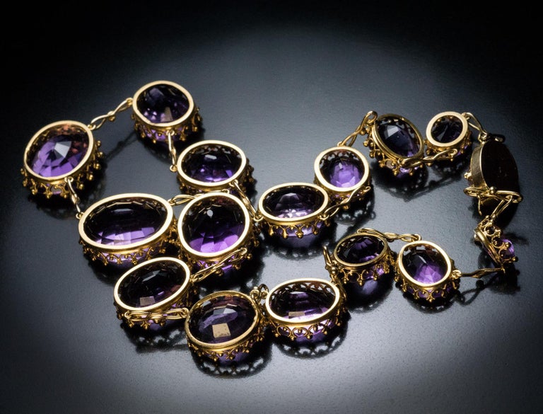 Antique 19th Century Victorian Amethyst Gold Necklace at 1stDibs ...