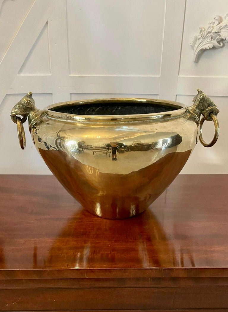 Antique 19th Century Victorian Brass Cauldron at 1stDibs