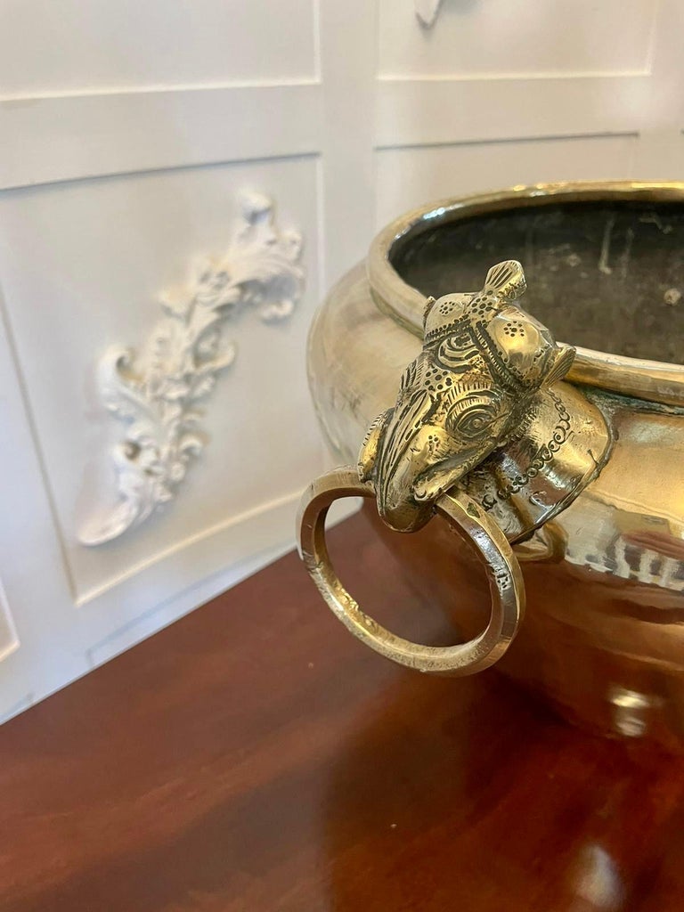 Antique 19th Century Victorian Brass Cauldron at 1stDibs