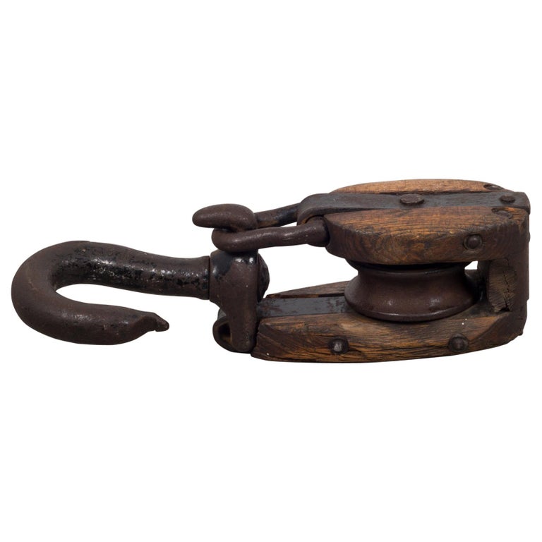 Antique 19th Century Wooden Block and Tackle, circa 1800s For Sale at ...