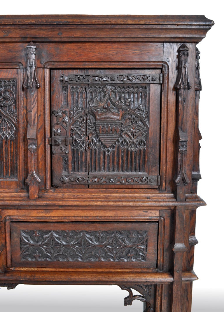 19th Century French Gothic Oak Chalice Court or Sideboard, circa 1860 ...