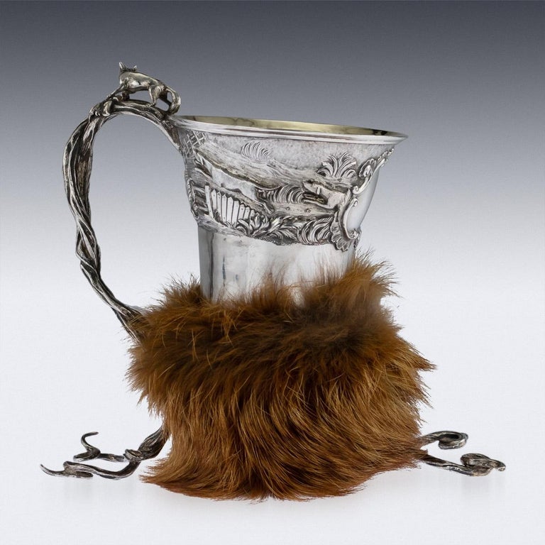 Antique Georgian Solid Silver Fox Stirrup Cup, Reily and Storer, circa ...