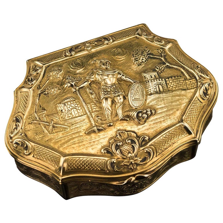 Antique German 18-Karat Solid Gold Decorative Snuff Box, Hanau, circa ...