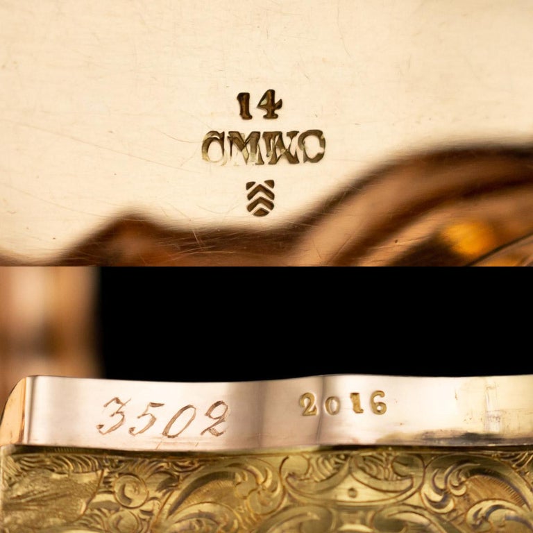 19th Century German Gem Set 14-karat Gold and Miniature Snuff Box ...